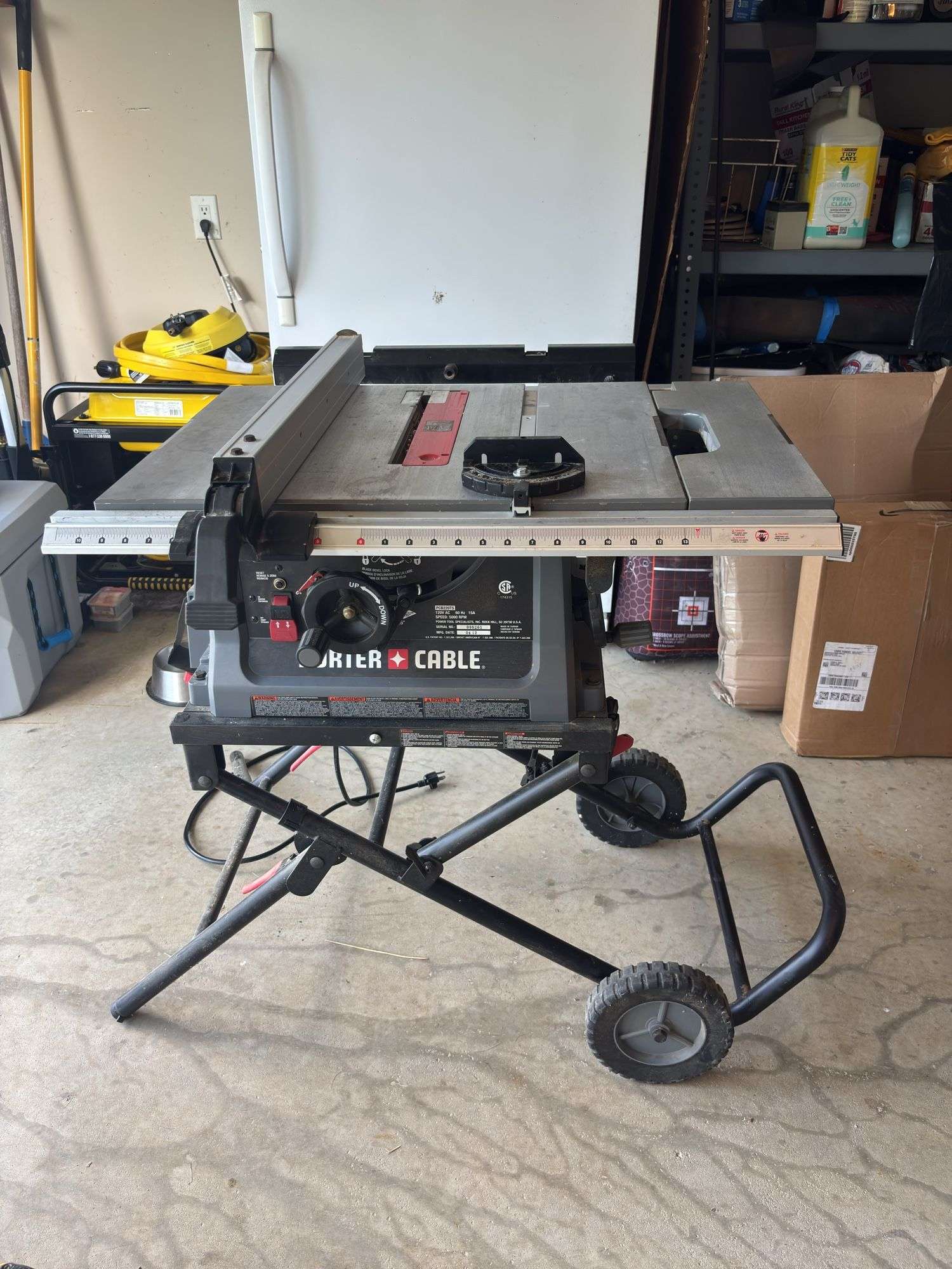Porter Cable Table Saw w/Cart - Kaufman Realty & Auctions