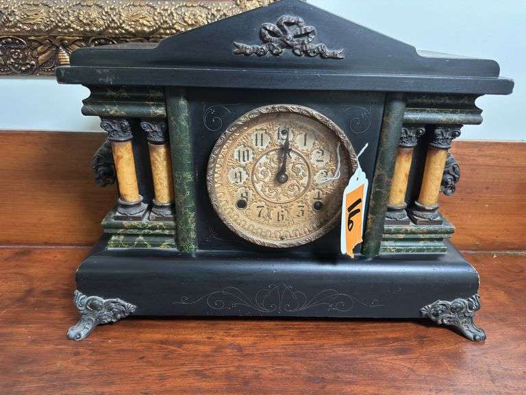 ANTIQUE SETH THOMAS LARKIN 35 MANTLE CLOCK WITH CLAW FEET - Kaufman ...