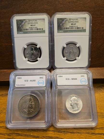 LOT OF 4 SLABBED COINS - Kaufman Realty & Auctions