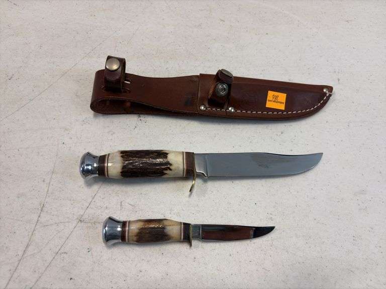 Hunters Choice KC 40 Knife w/ Smaller Knife w/ Sheath - Kaufman Realty ...