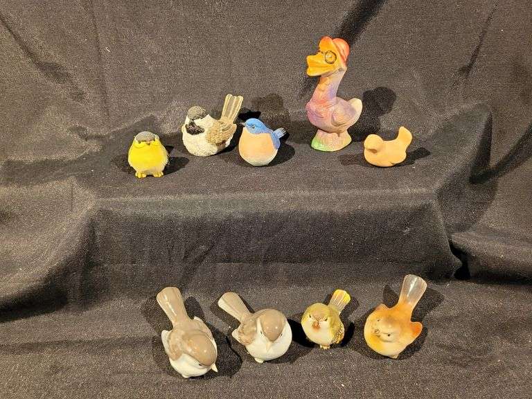 VINTAGE CARNIVAL CHALK DUCK & BIRD FIGURES - Kaufman Realty & Auctions