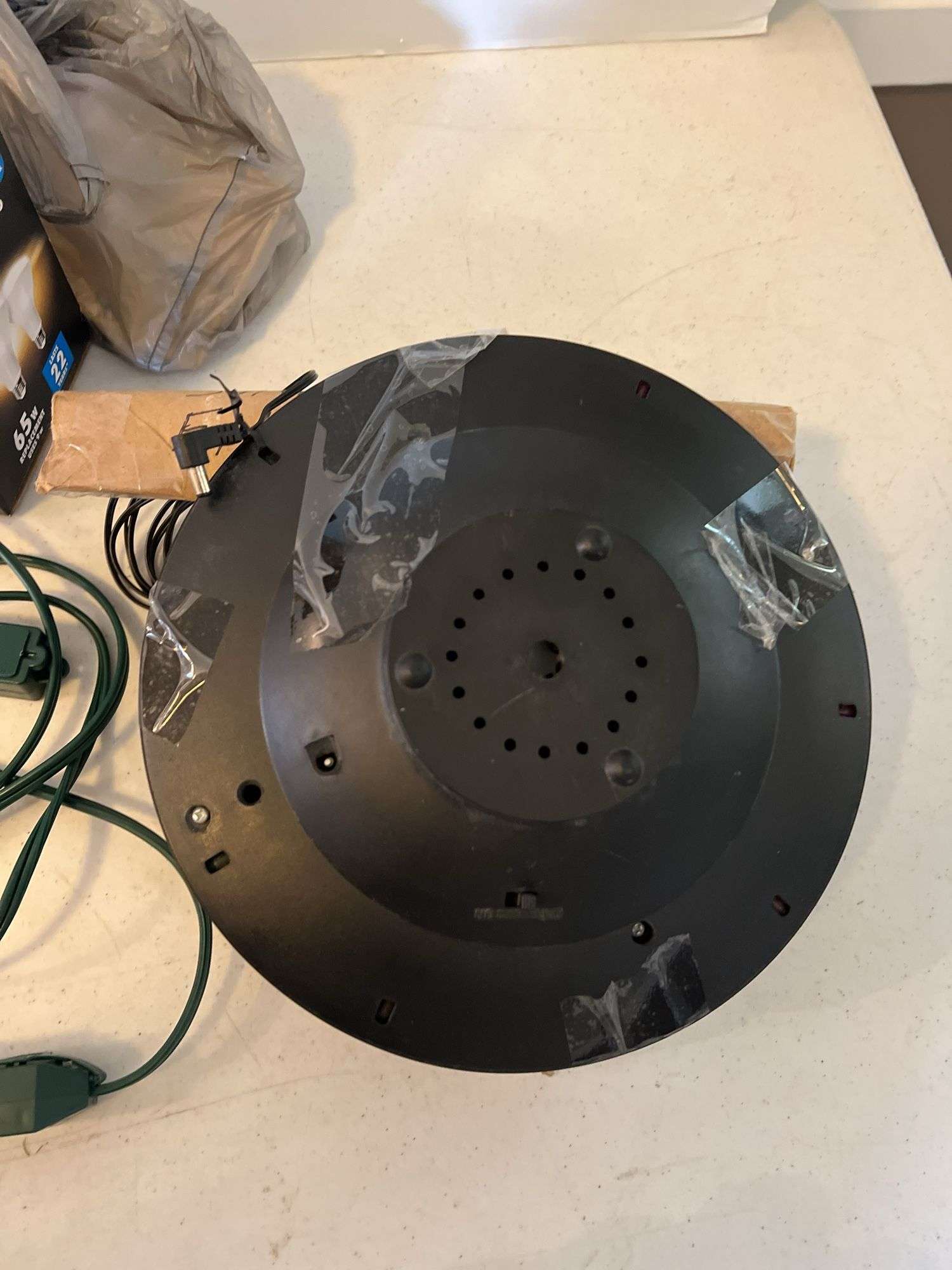 Wall spot lights w/ sensors, misc lights & light bulbs, radio, ect ...