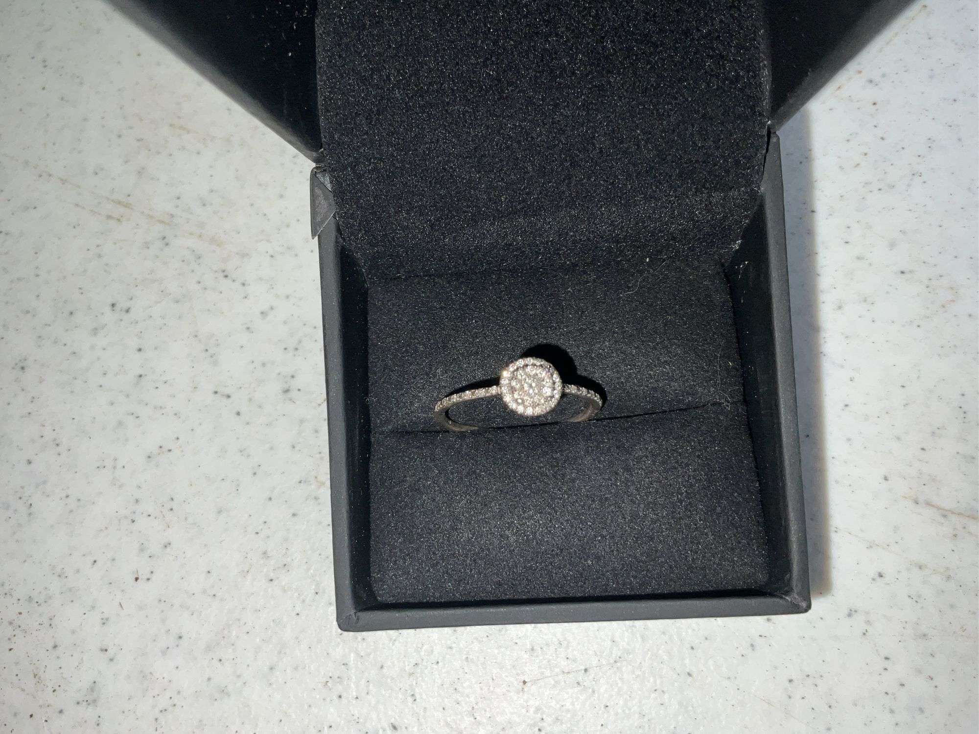 Silver Promise / Engagement ring with real diamonds size 11.75 ...