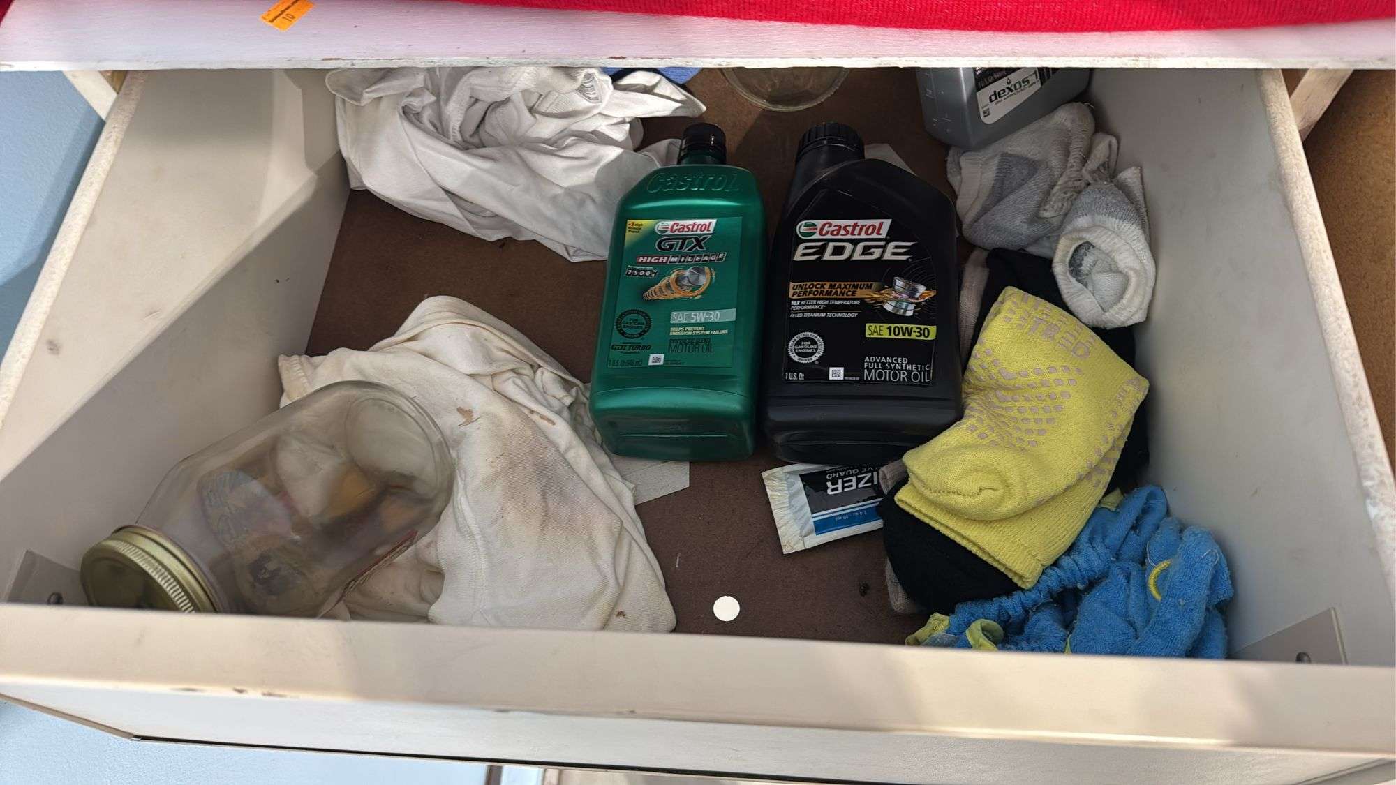 Contents of Drawers, Rags, Oil Bottles - Kaufman Realty & Auctions