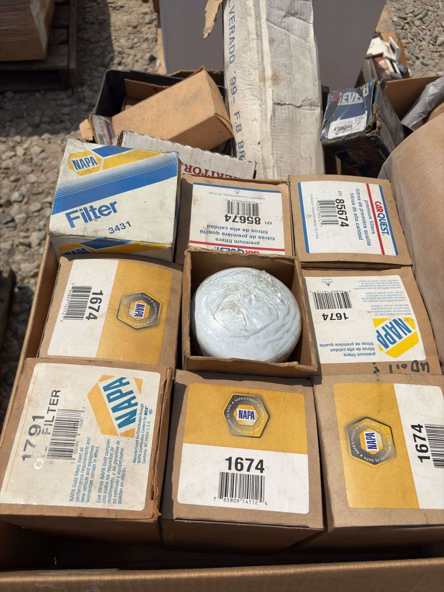 Large Box of filters & truck parts - Kaufman Realty & Auctions