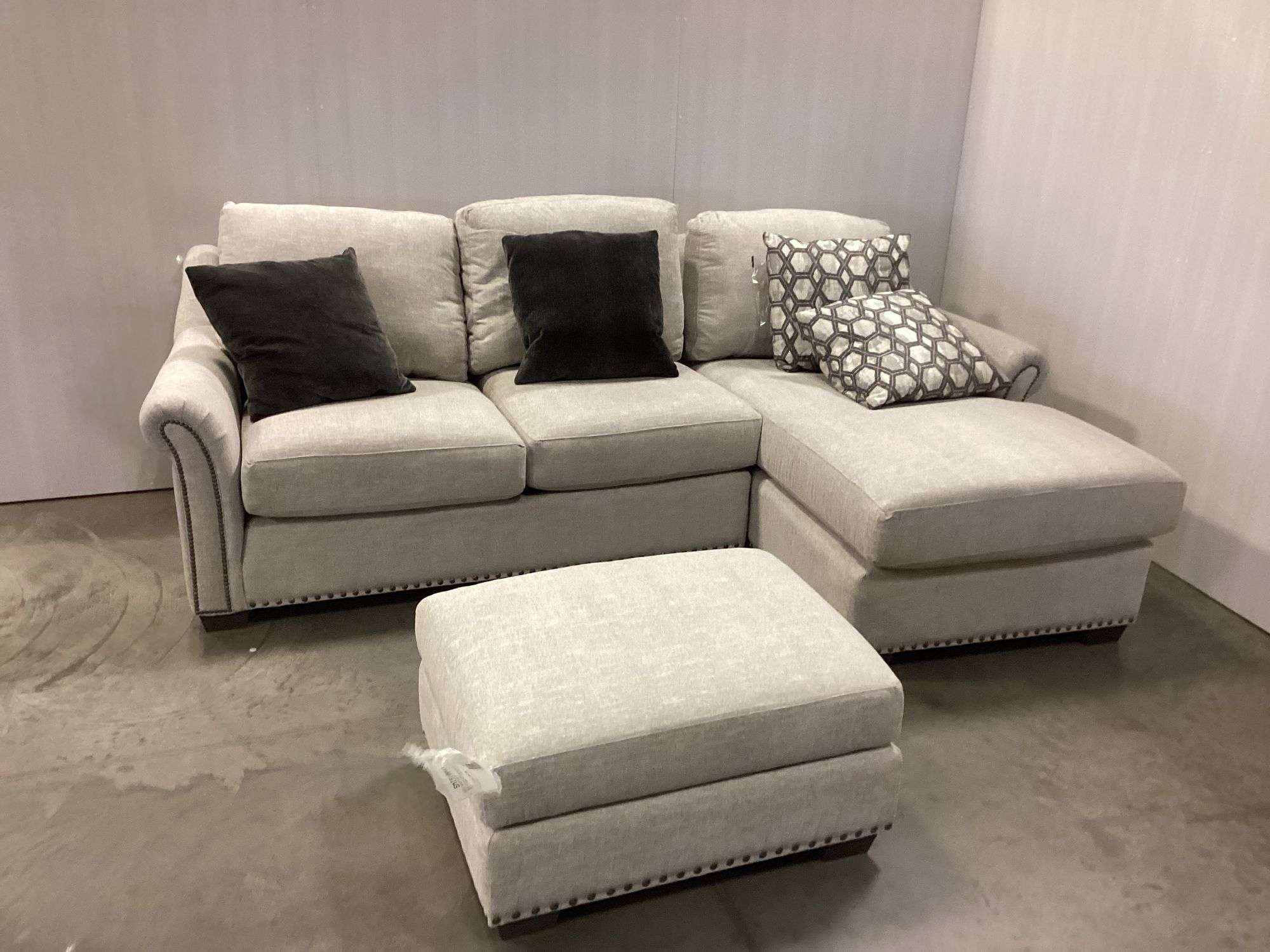 SMITH BROS. 3-pc Sofa, Chaise and Ottoman - Kaufman Realty & Auctions