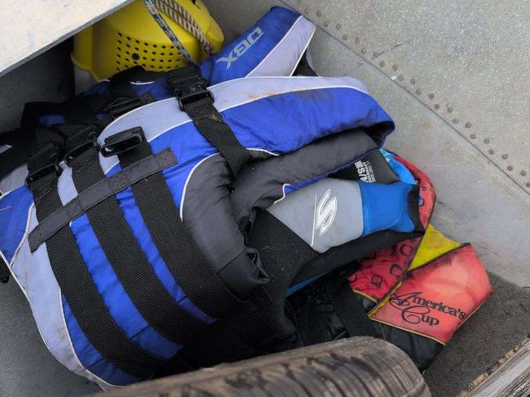 14' Lone Star jon boat with trailer, (2) outboard motors, fuel tank ...