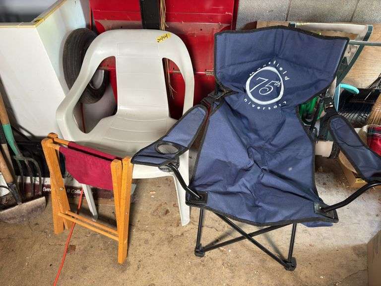 RUBBERMAID CHAIR, FOLDING STOOL AND CAMP CHAIR - Kaufman Realty & Auctions