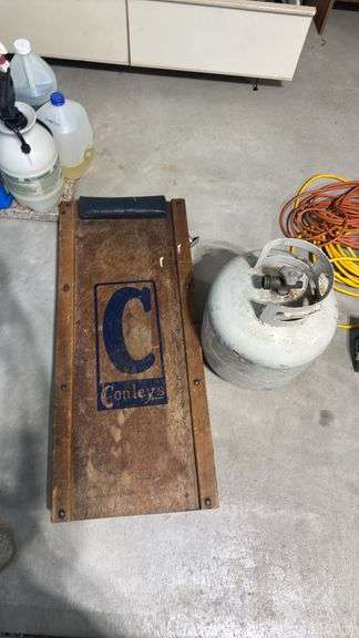 Mechanic Creeper and Propane Tank - Kaufman Realty & Auctions