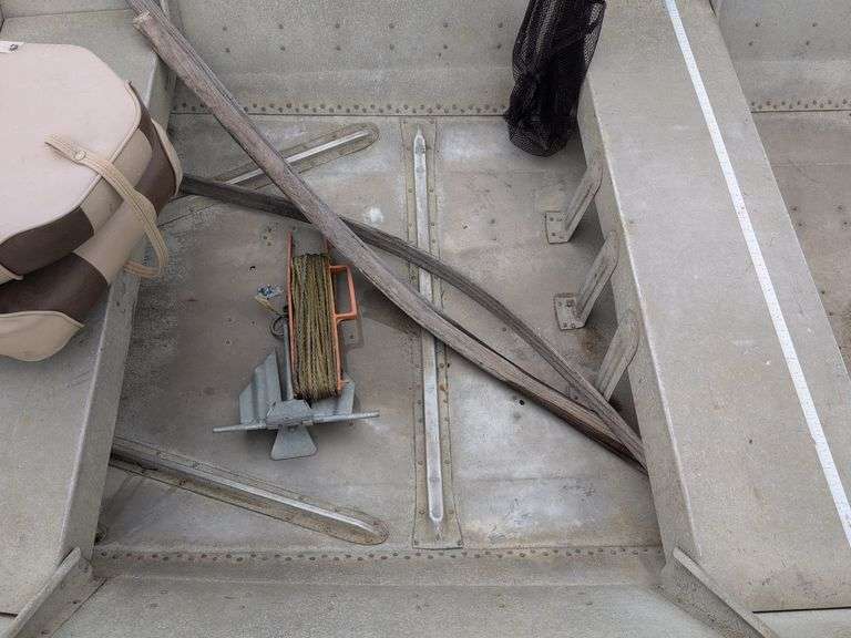 14' Lone Star jon boat with trailer, (2) outboard motors, fuel tank ...