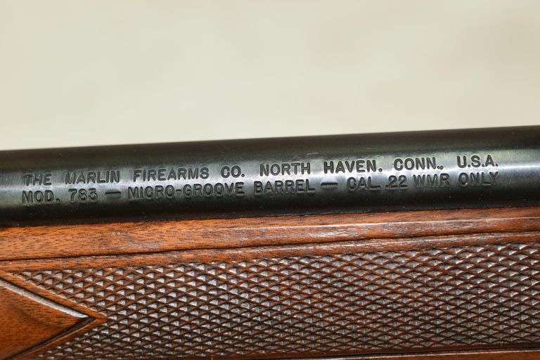 Marlin Mod 783 Cal .22 Mag Tasco 3-9x Scope - Kaufman Realty & Auctions