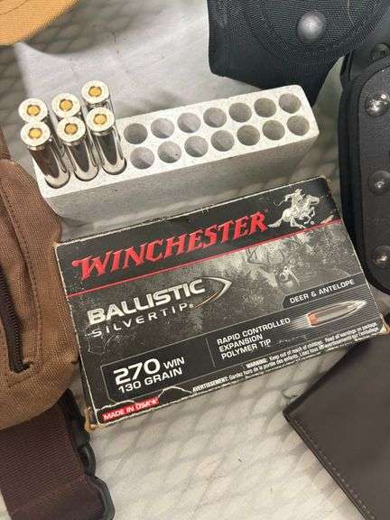 Rifle Shells, Shotgun Shells, Carhartt Hat, Pistol/Holster Belt, and ...