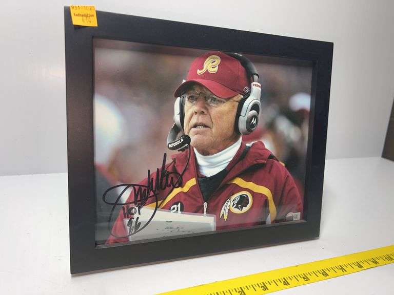 Framed Autograph from Coach Joe Gibbs of The Washington Redskins ...