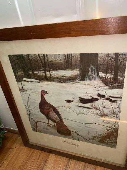 (2) Wild Turkey Framed Oil Paintings by Ken Davies - Kaufman Realty ...