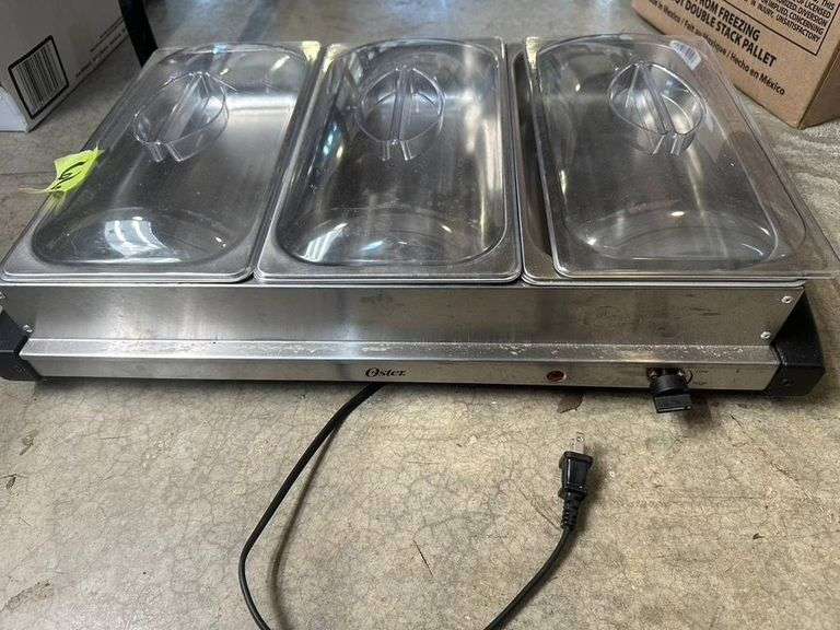 Oster Buffet Server with Three Stainless Steel Trays and Lids - Kaufman ...