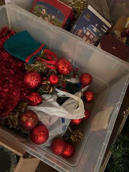 Large lot Christmas decor- ornaments, Christmas tree, dolls, & mots ...