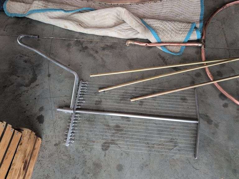 Copper Swiss Cheese kettle with brass stirrers, hand cutting curd harps ...