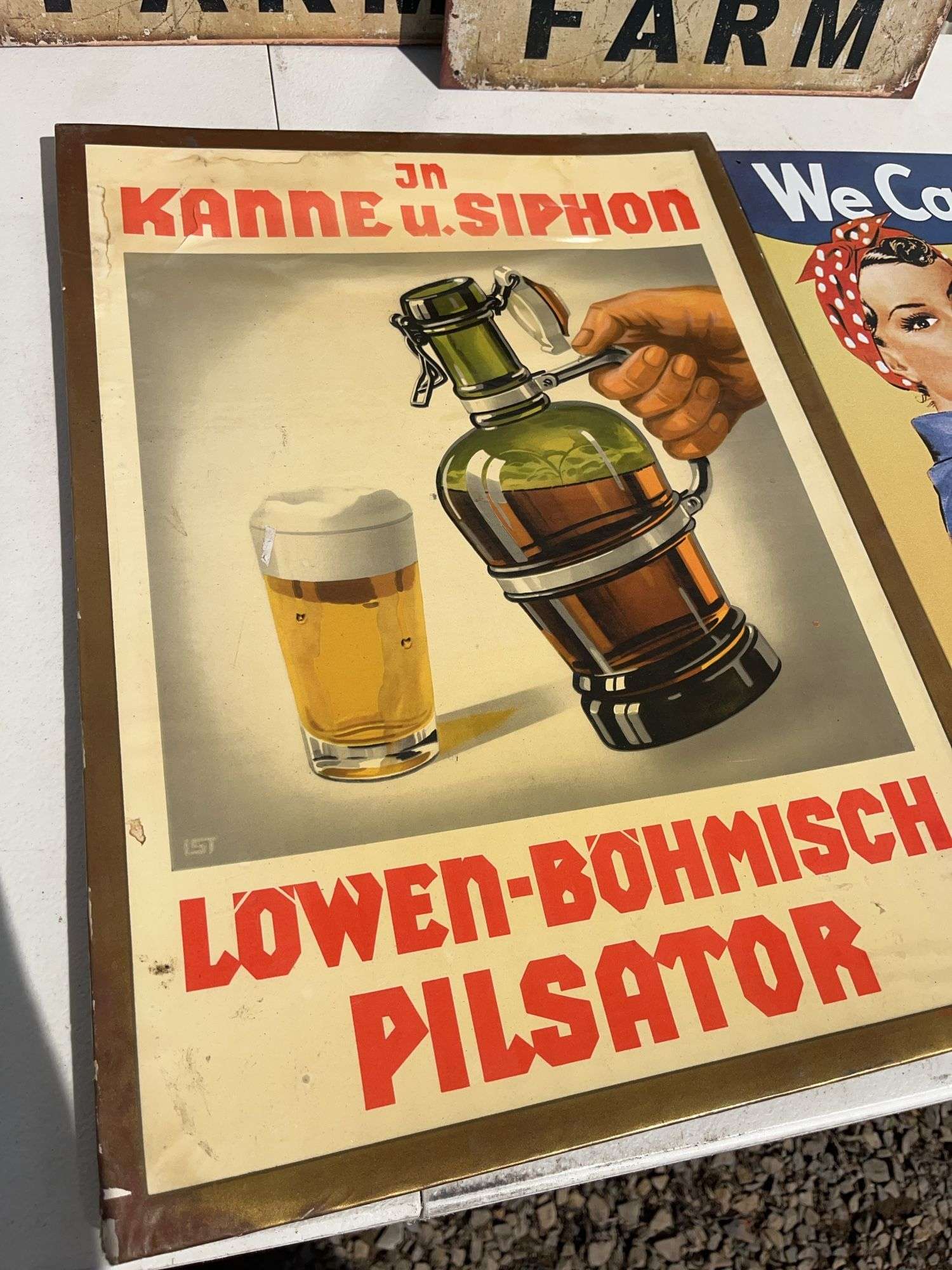 4 old advertising signs - Kaufman Realty & Auctions