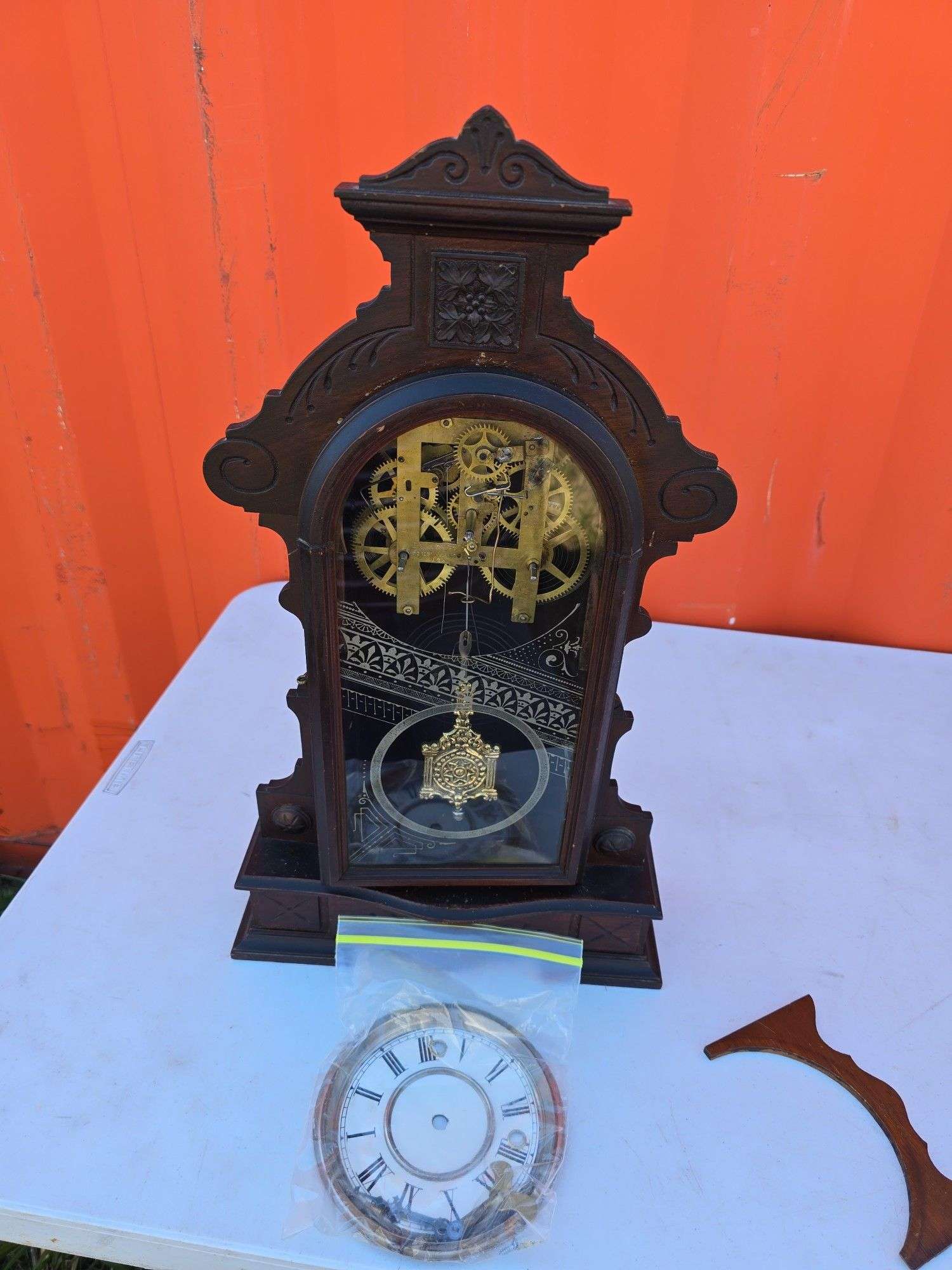E.N. WELCH WALNUT 1884 MANTLE CLOCK - Kaufman Realty & Auctions