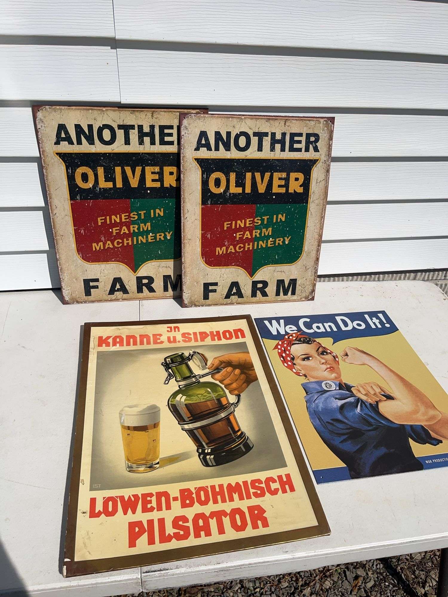4 old advertising signs - Kaufman Realty & Auctions