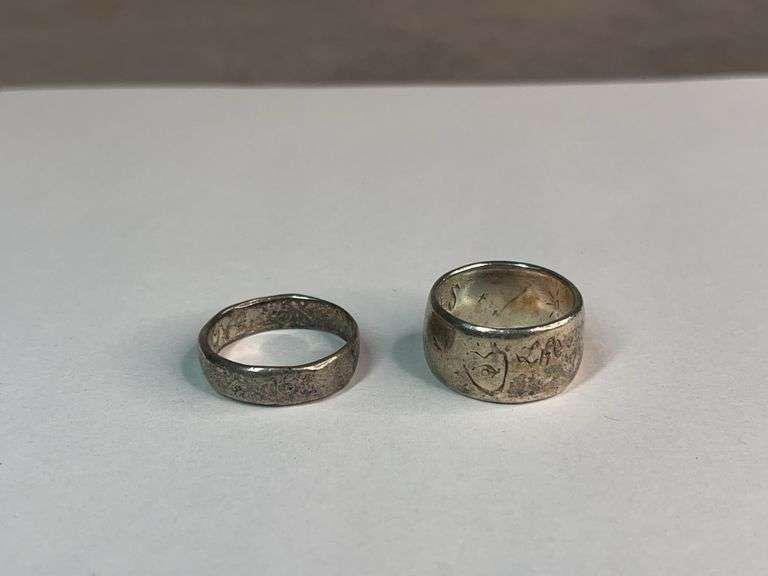 2 Jes MaHarry Silver Handmade Rings, Size 8 & 10, 14.8 Gram - Kaufman ...