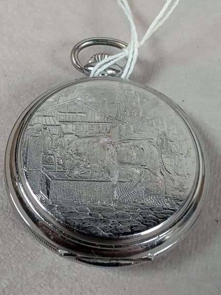 Landi Pocket Watch - with cows on front - Kaufman Realty & Auctions