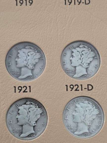 COMPLETE SET MERCURY DIMES IN ALBUM - Kaufman Realty & Auctions